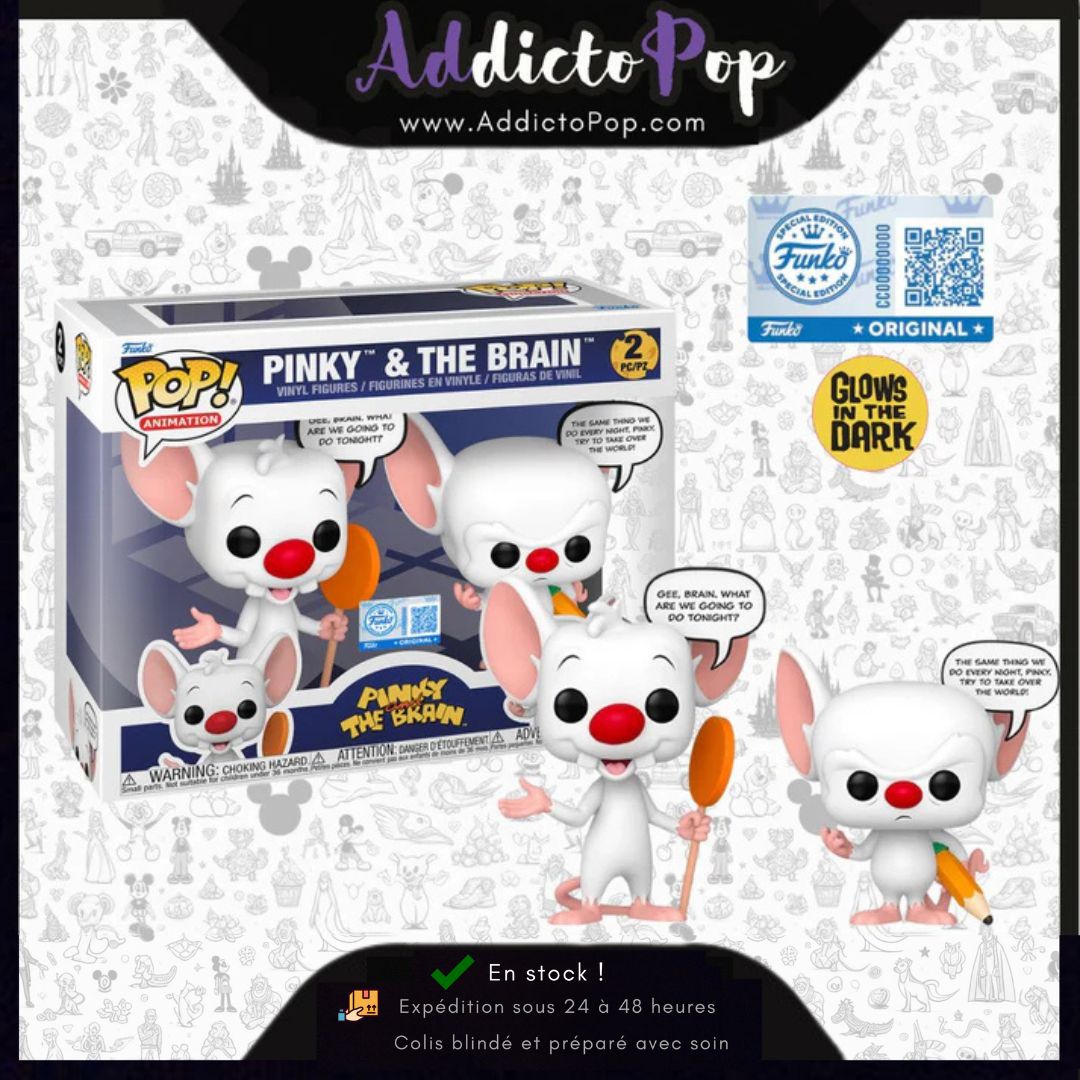 Funko Pop! Pinky & The Brain [2-Pack] - Pinky & The Brain (GITD) (Spec