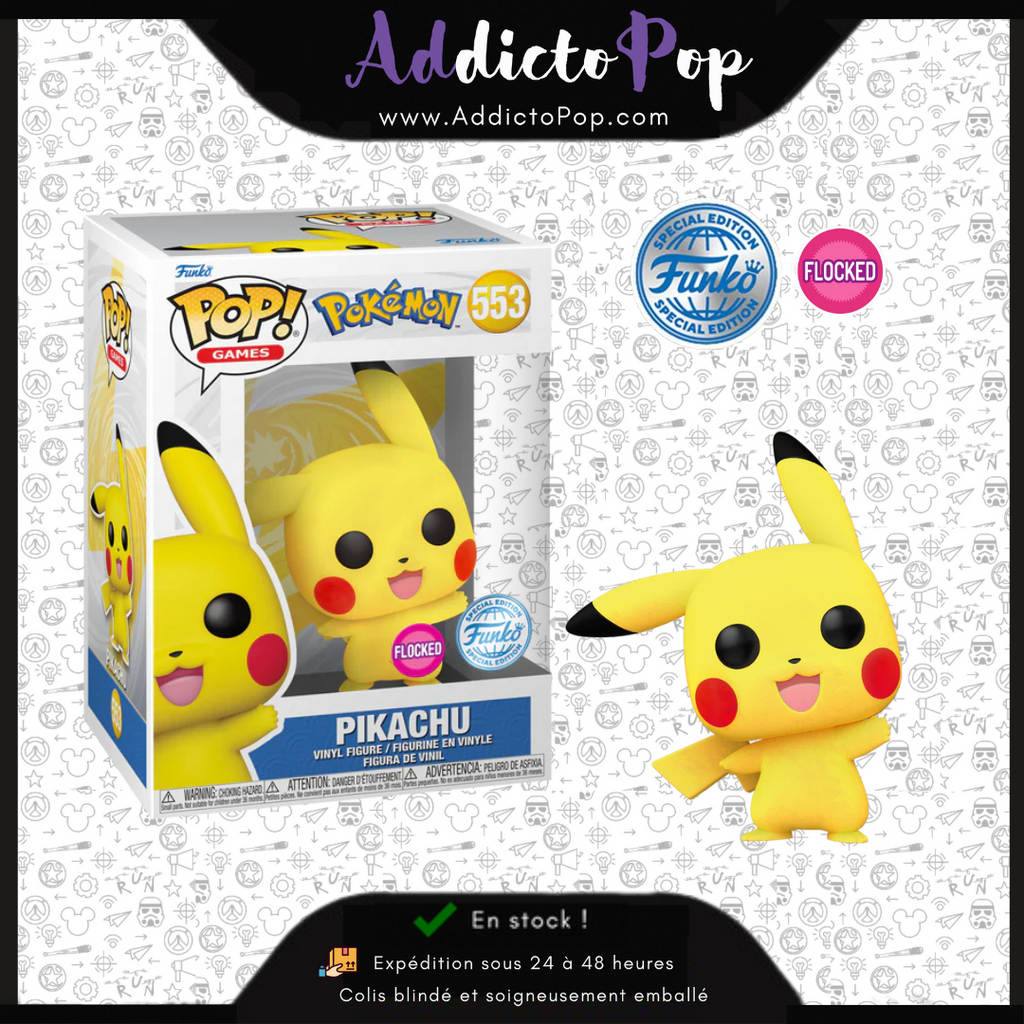 Funko Pop! Pokémon [553] - Pikachu (Waving) (Flocked) (Special Edition ...