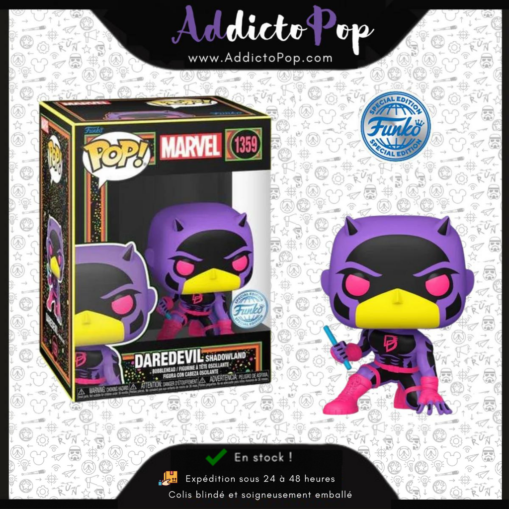 Funko Pop! MARVEL [1359] - Daredevil (Shadowland) (Black Light) (Speci ...