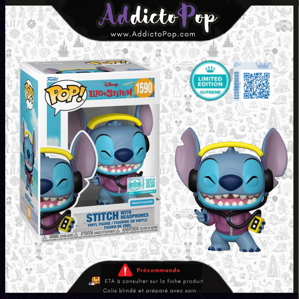 Funko Pop! Lilo & Stitch [1590] - Stitch with Headphones (Limited Edit ...