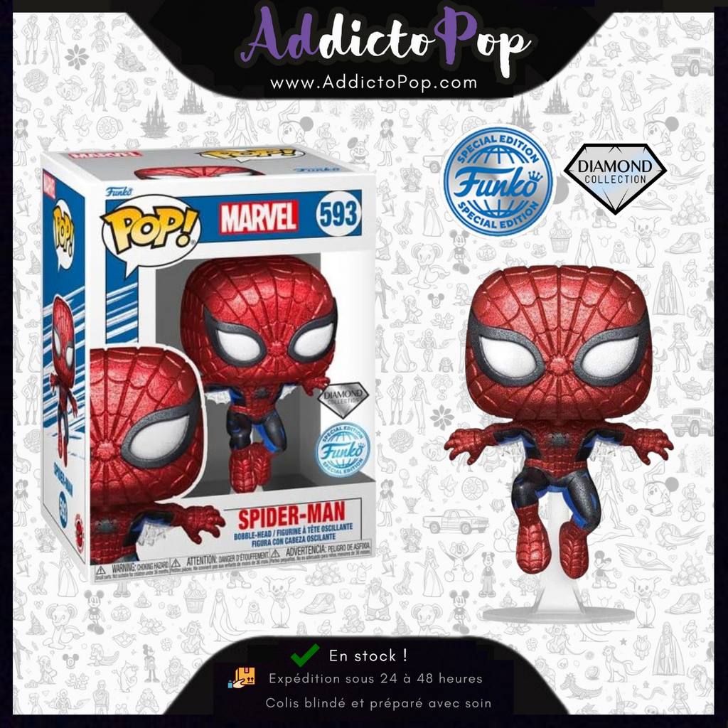 Funko Pop! MARVEL [593] - Spider-Man (Diamond) (Special Edition ...